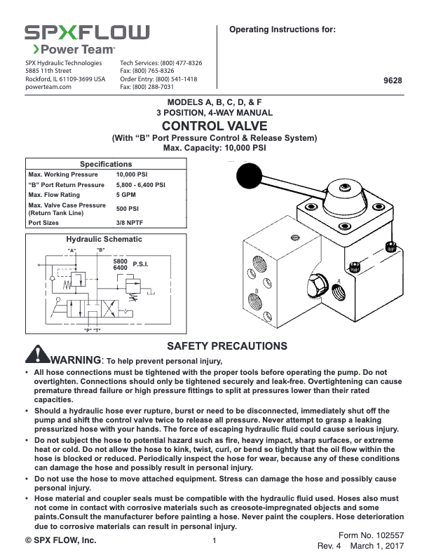VALVE, PM, MANUAL, POST TENSIONING